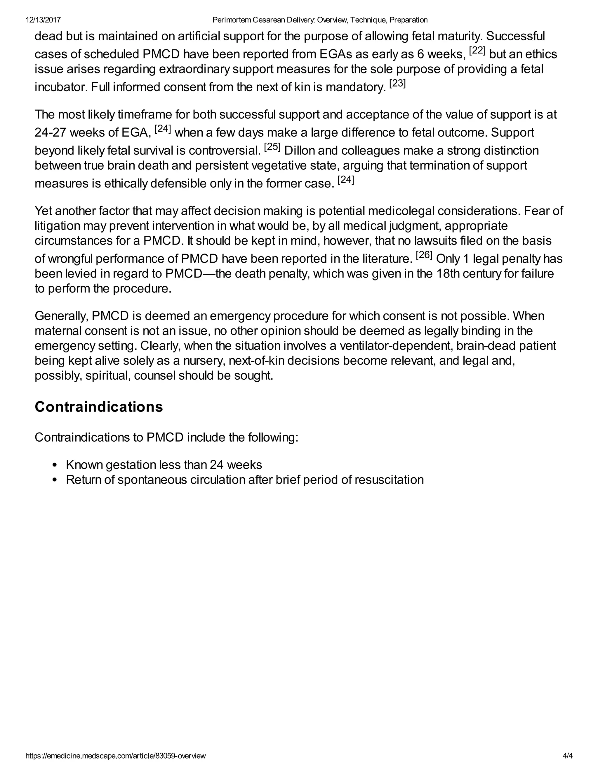 Perimortem cesarean delivery overview, technique, preparation | PDF