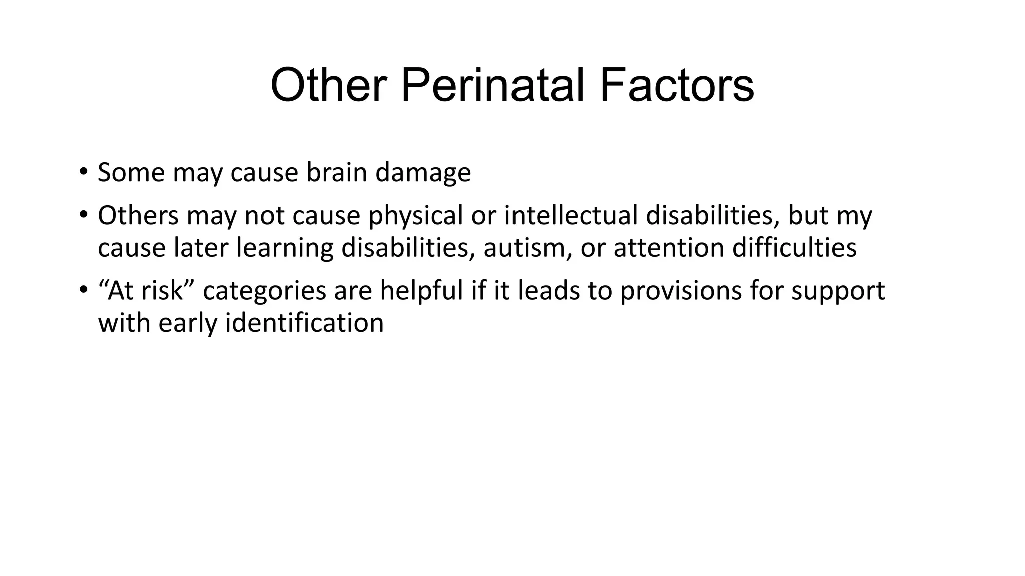 Perinatal and postnatal causes of intellectual disabilities chapter 2 ...