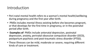 Perinatal mental disorders.. 4th years.pptx | Pregnancy | Reproductive ...