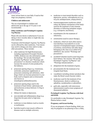 Perindopril Arginine Tablets USP Taj Pharma PIL | PDF