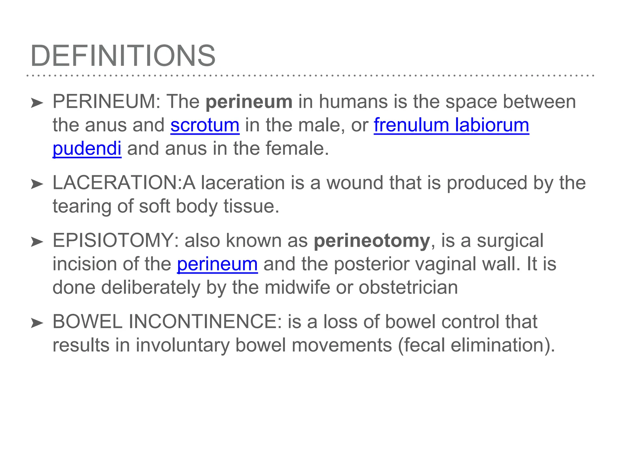 RISK FACTORS,EVALUATION AND MANAGEMENT OF PERINEAL TEARS | PPT