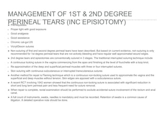 RISK FACTORS,EVALUATION AND MANAGEMENT OF PERINEAL TEARS | PPTX