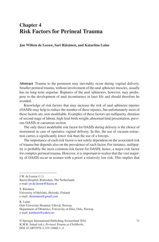 Perineal trauma at childbirth | PDF