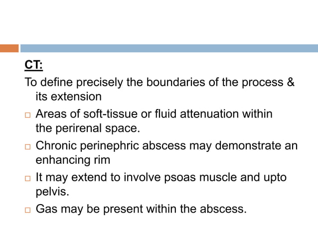 Perinephric abscess imaging | PPTX | Digestive Disorders | Diseases and ...