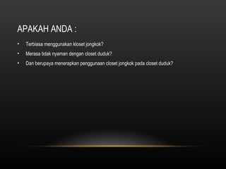 Peringatan penggunaan wc duduk | PPS