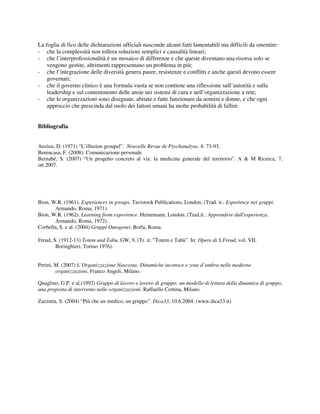 Le relazioni all’interno dell’equipe (Mario Perini) | PDF