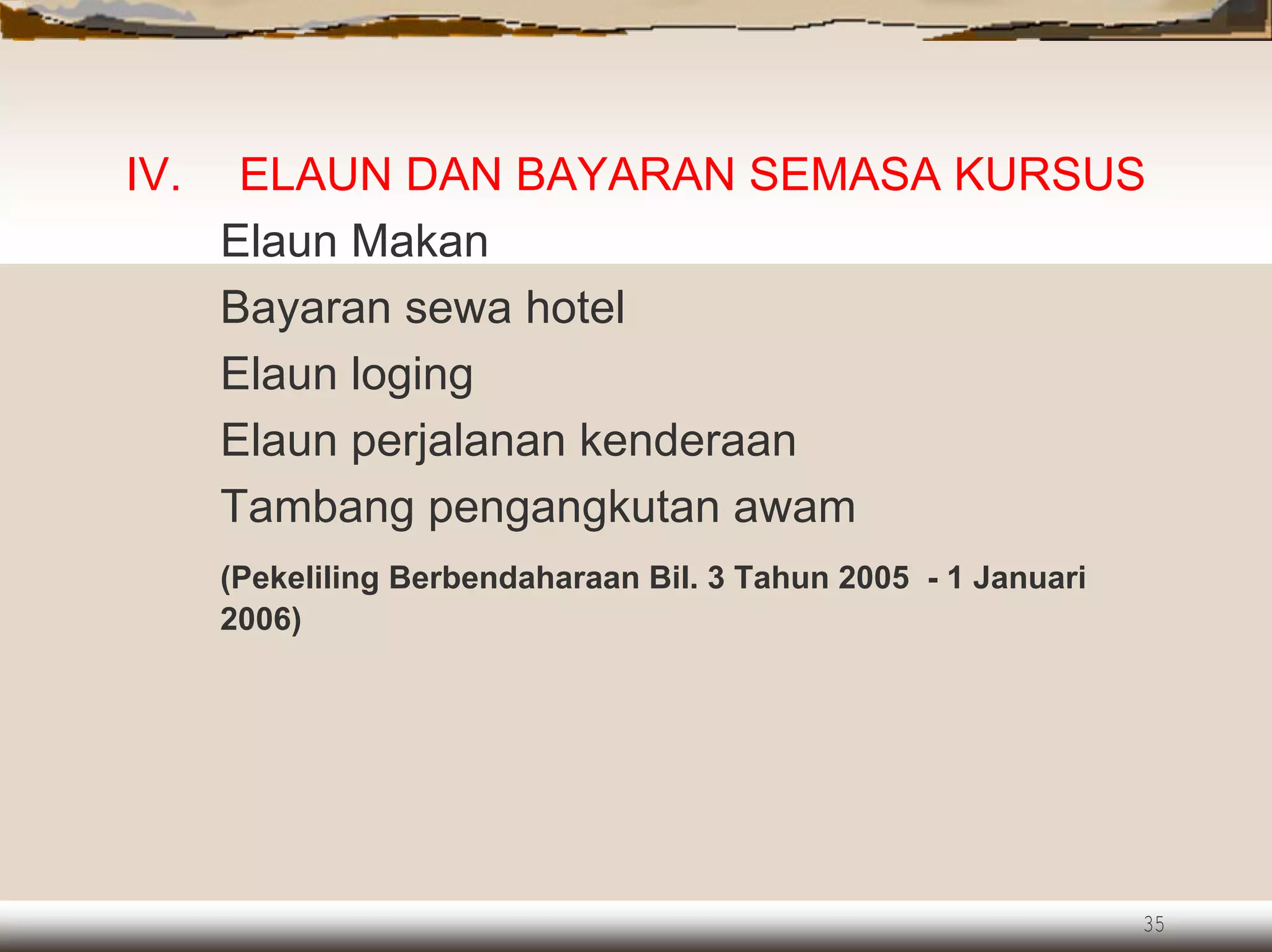 Perintah Am Bab B Elaun Dlm Prkhdmatan | PDF