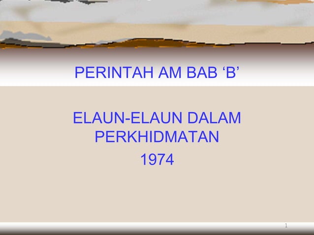 Perintah Am Bab B Elaun Dlm Prkhdmatan | PDF
