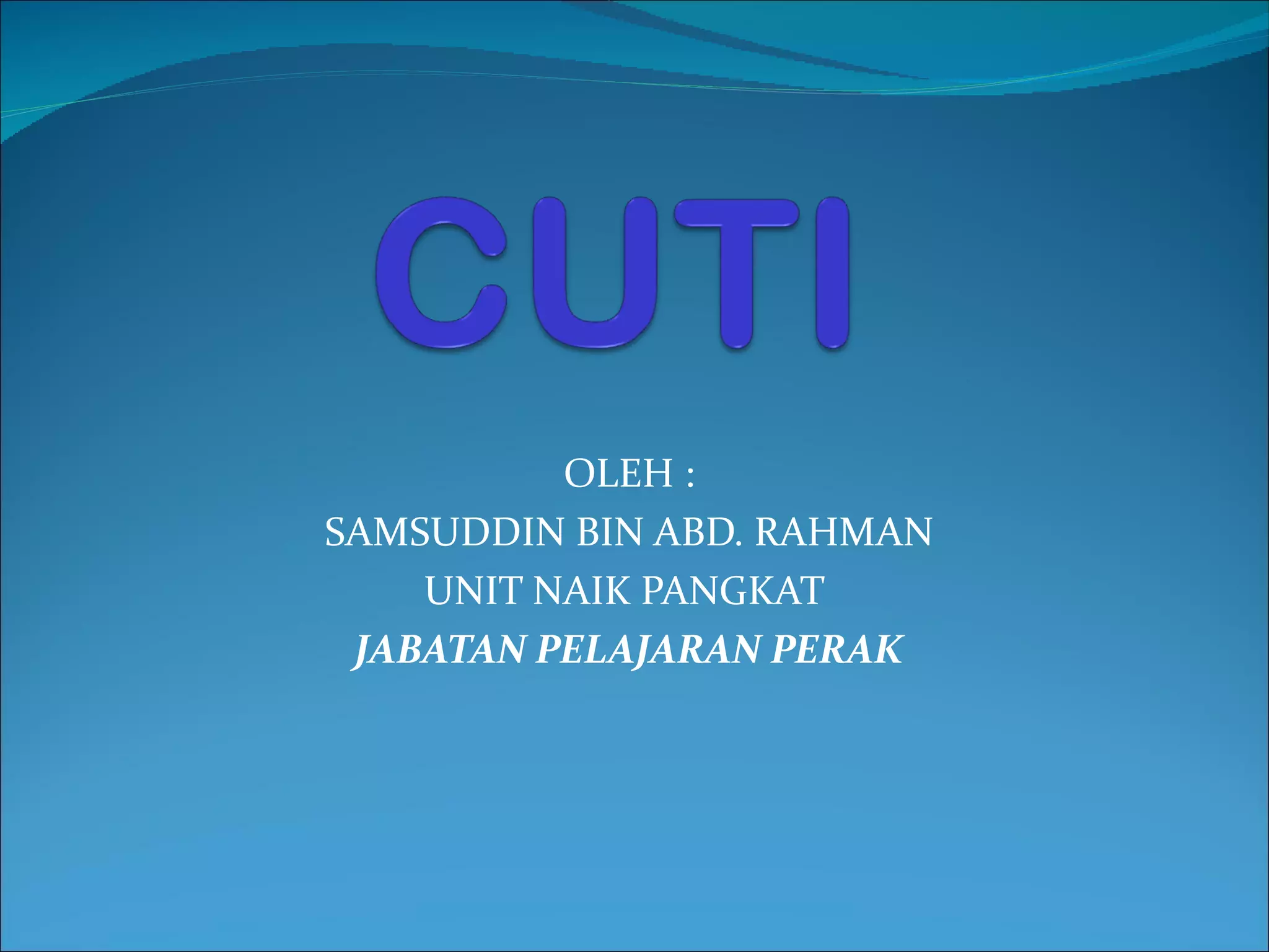 Perintah am bab c (cuti) | PPT