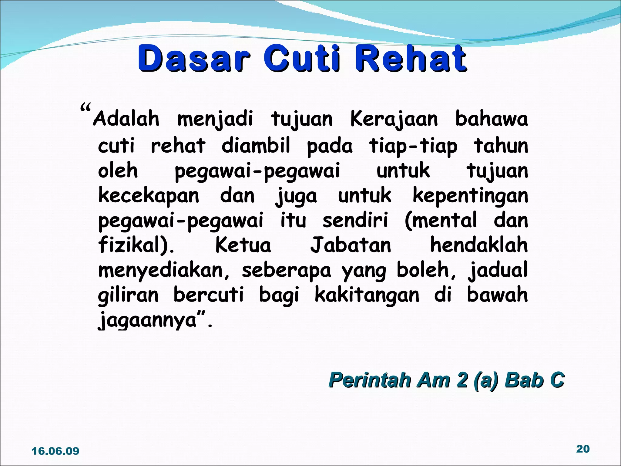 Perintah am bab c (cuti) | PPT