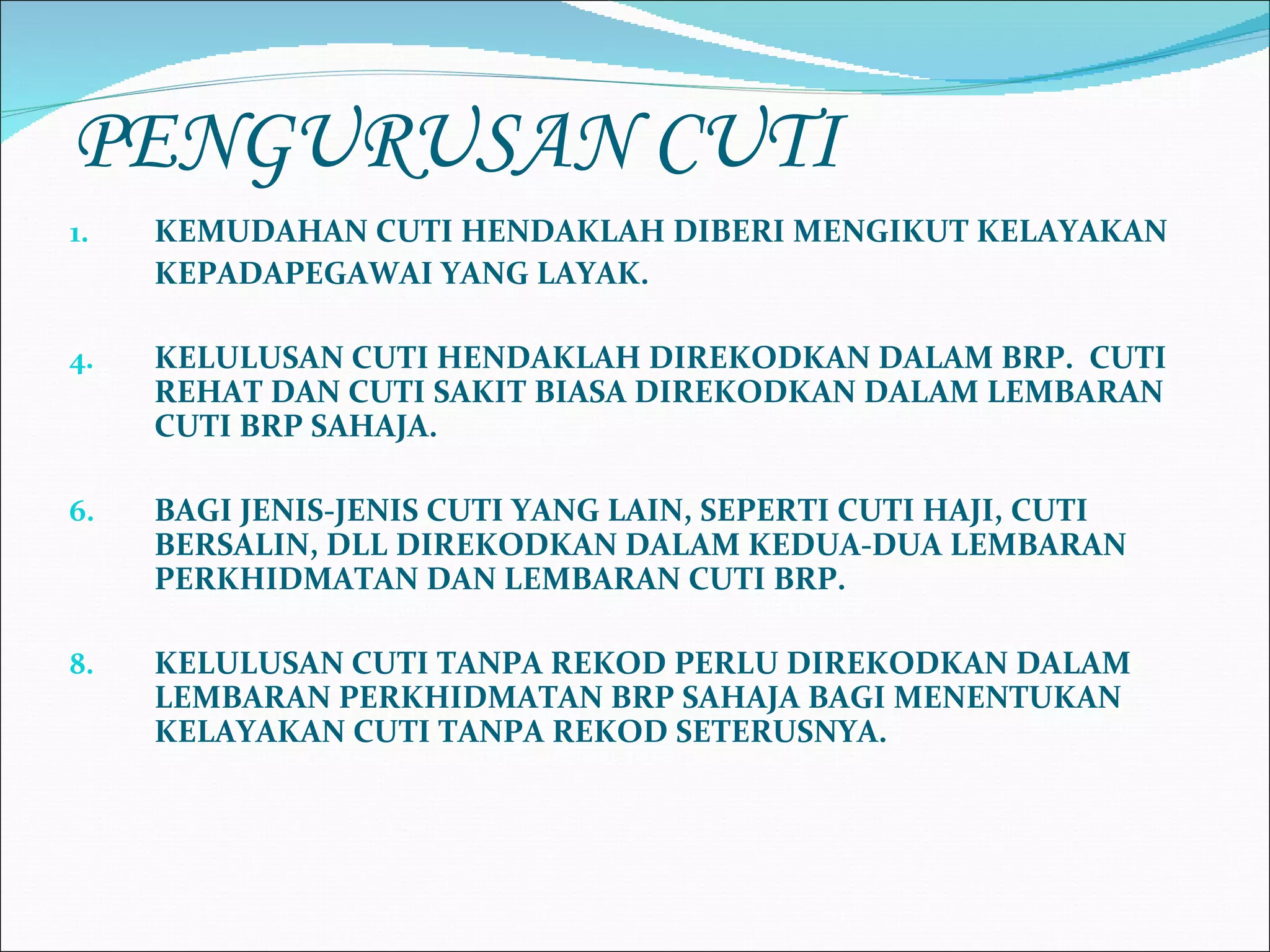 Perintah am bab c (cuti) | PPT