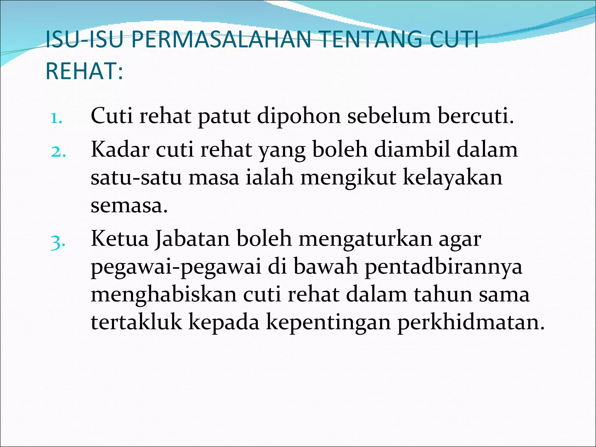 Perintah am bab c (cuti) | PPT