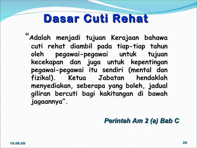 Perintah am bab c (cuti) | PPT