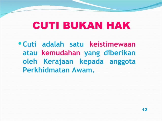 Perintah am bab c (cuti) | PPT