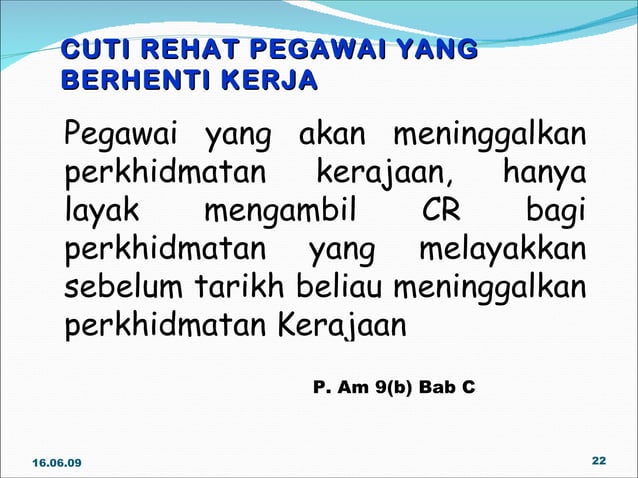 Perintah am bab c (cuti) | PPT