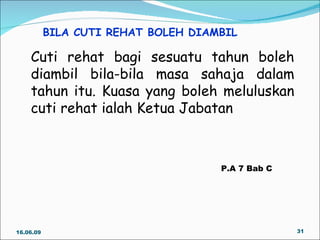 Perintah am bab c (cuti) | PPT