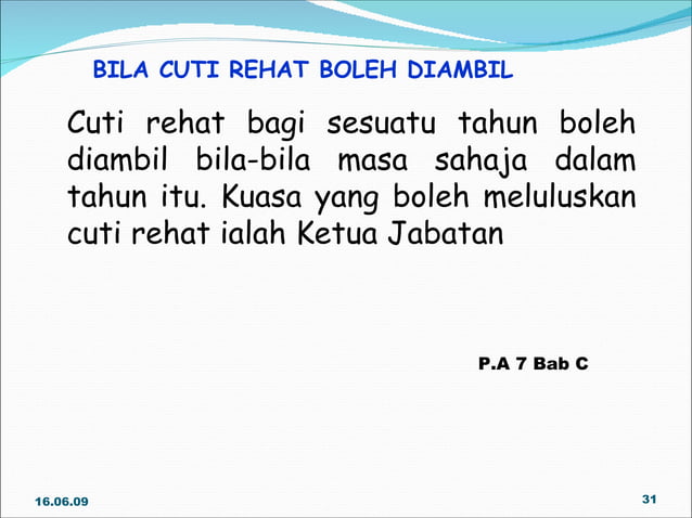 Perintah am bab c (cuti) | PPT