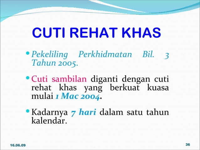 Perintah am bab c (cuti) | PPT