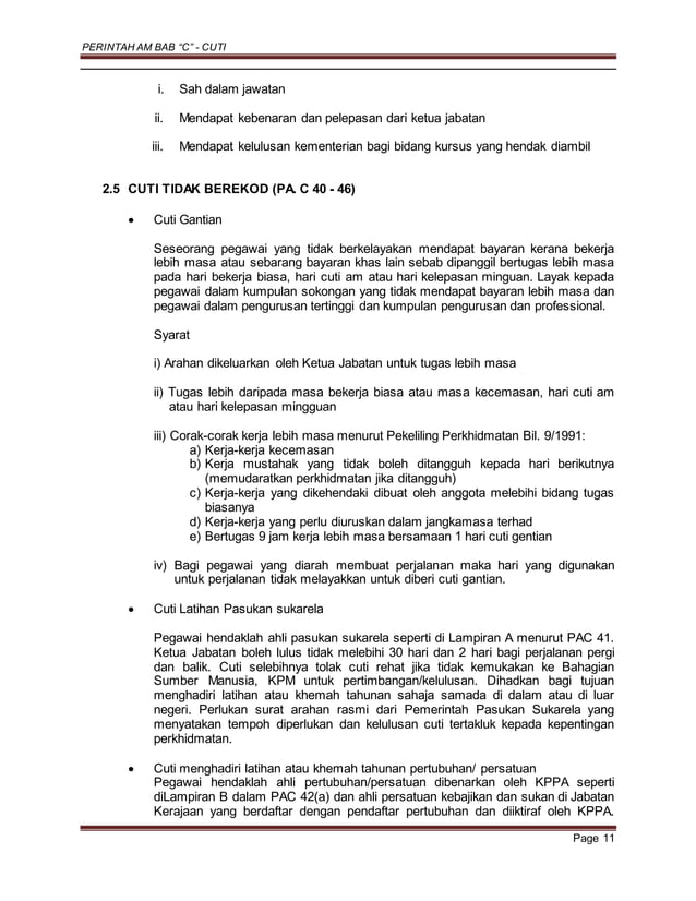 Perintah am bab c cuti (2) | DOCX