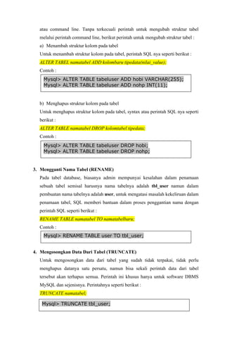 Perintah bahasa Query (SQL) | PDF