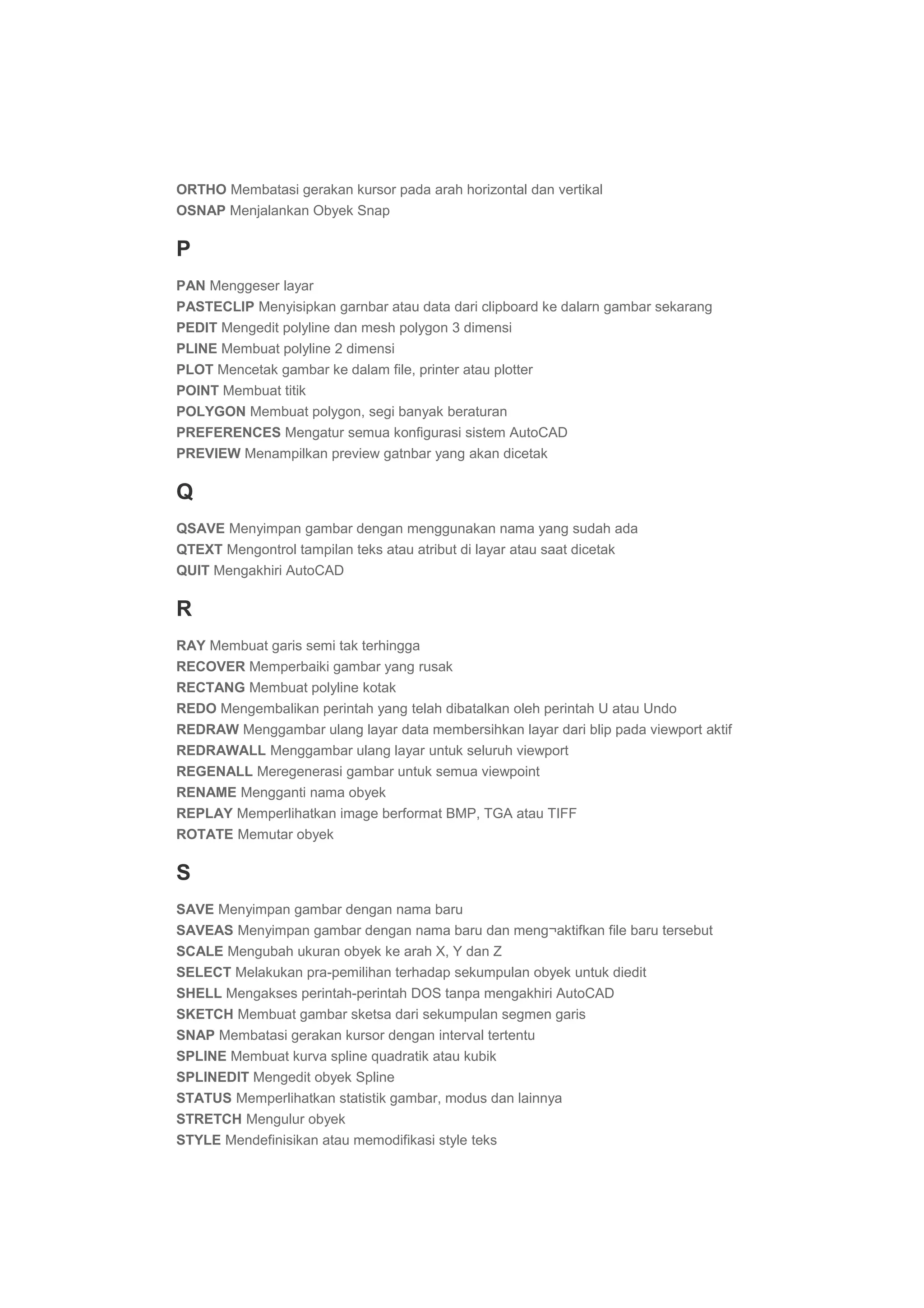 Perintah dasar dan fungsinya pada autocad | DOC