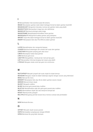 Perintah dasar dan fungsinya pada autocad | DOC