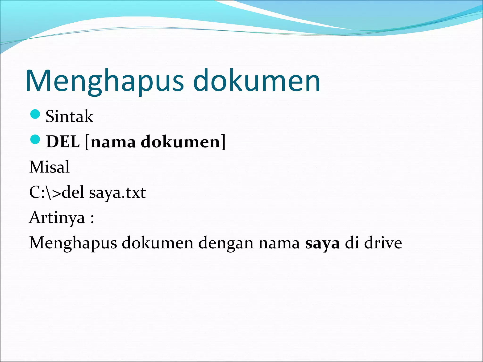 Perintah dasar dos | PPT