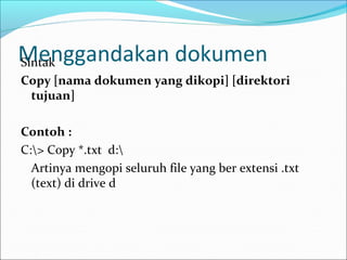 Perintah dasar dos | PPT