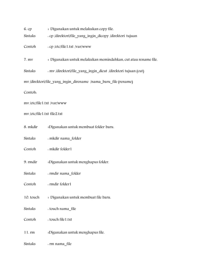 Perintah dasar linux | PDF