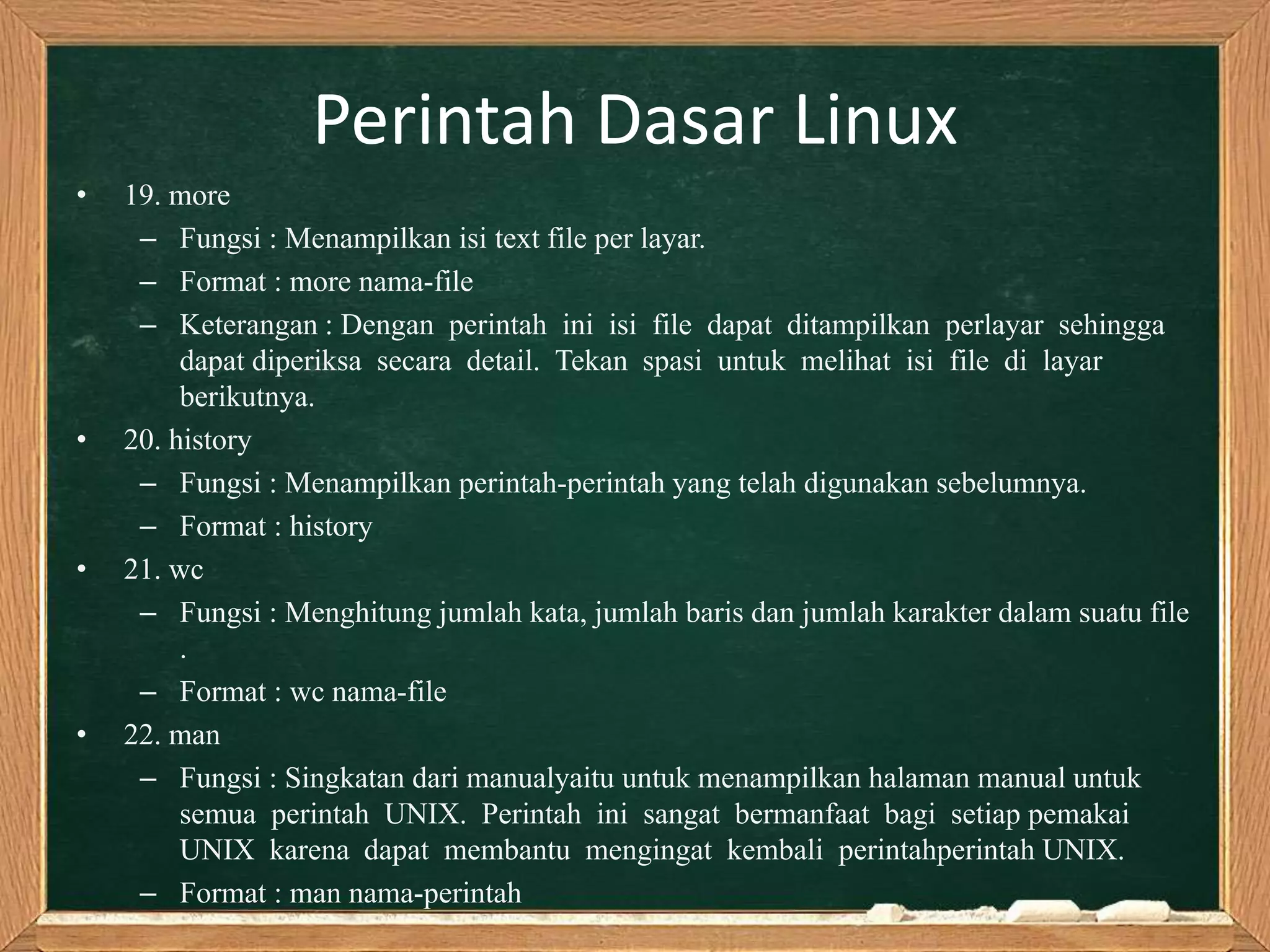 Perintah dasar linux dan fungsi fungsinya | PPTX