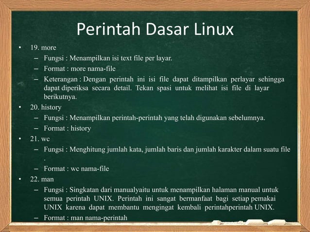 Perintah dasar linux dan fungsi fungsinya | PPTX