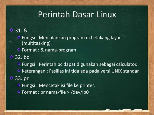 Perintah dasar linux dan fungsi fungsinya | PPTX