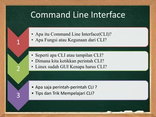 Perintah dasar linux dan fungsi fungsinya | PPTX