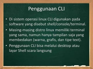 Perintah dasar linux dan fungsi fungsinya | PPTX