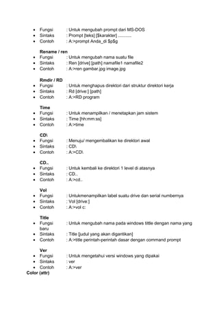 Perintah internal dan perintah eksternal dos | DOC