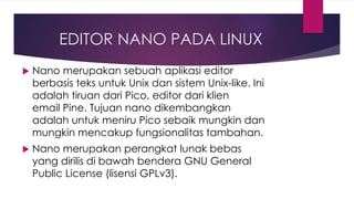 Perintah nano linux | PPT