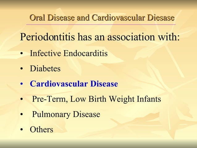 Perio And Cvd | PPT | Heart and Cardiovascular Diseases | Diseases and ...