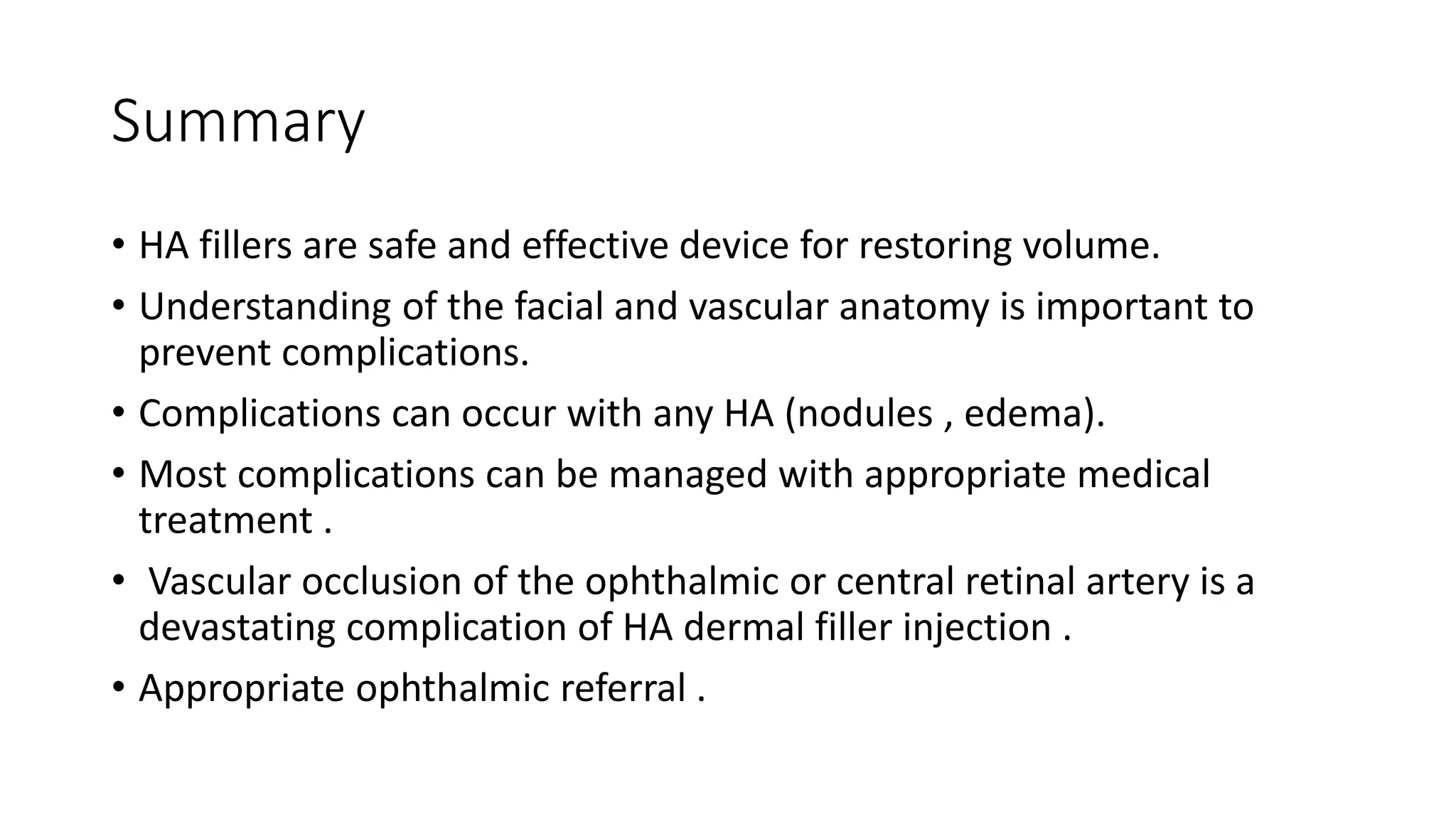 Periocualr Hyaloronic Acid Filler Complications | PPTX