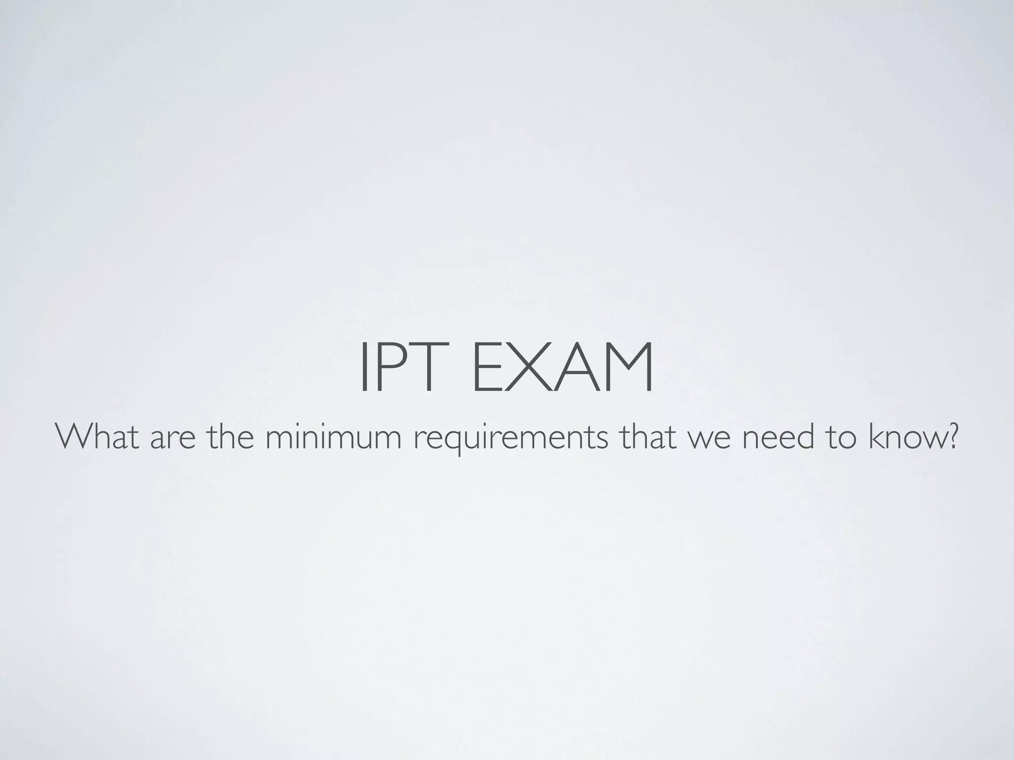 IPT Overview of Exam Minimums | KEY | Databases | Computer Software and ...