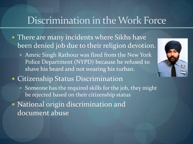 Period 3- Gurinder Singh- Sikh Discrimination | PPT | Free Download