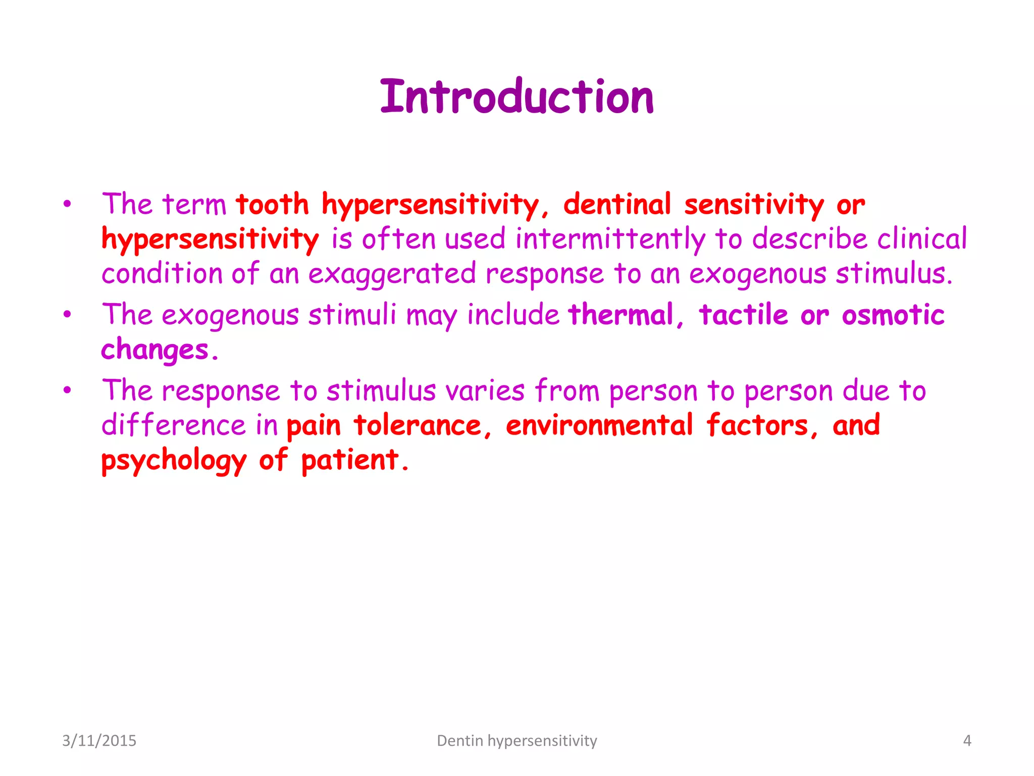 dentin hypersensitivity | PPTX