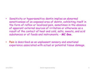 dentin hypersensitivity | PPTX