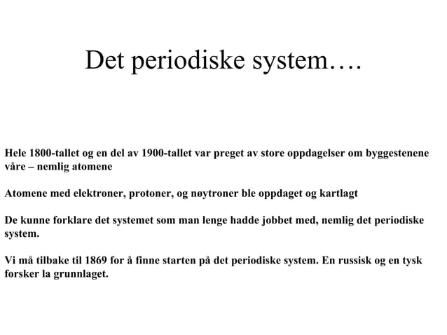 Periodesystemet | PPT