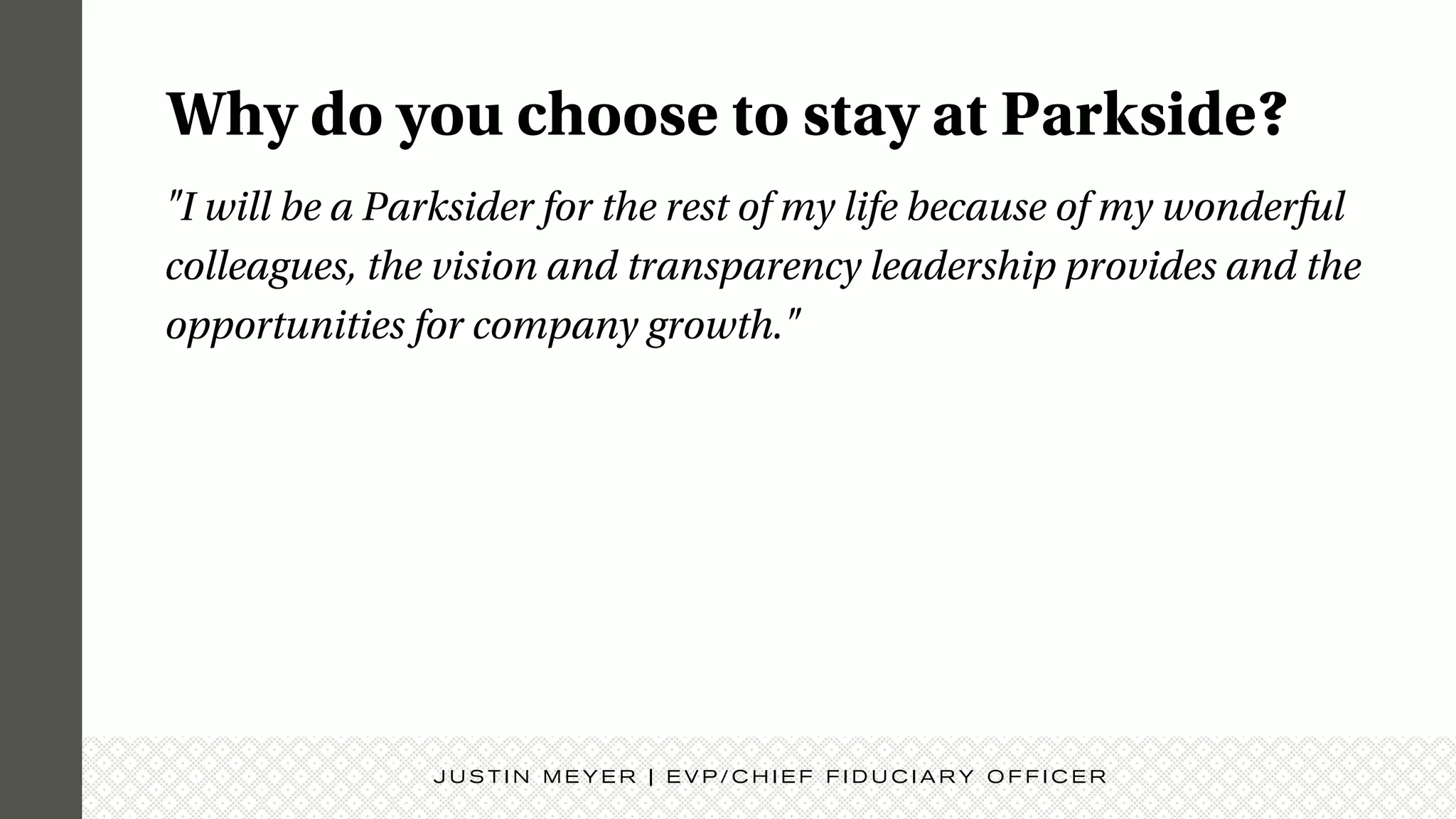 Parkside Periodical - Employee Spotlight (Justin Meyer) | PDF