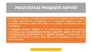 Periodical meeting report and progress report | PDF