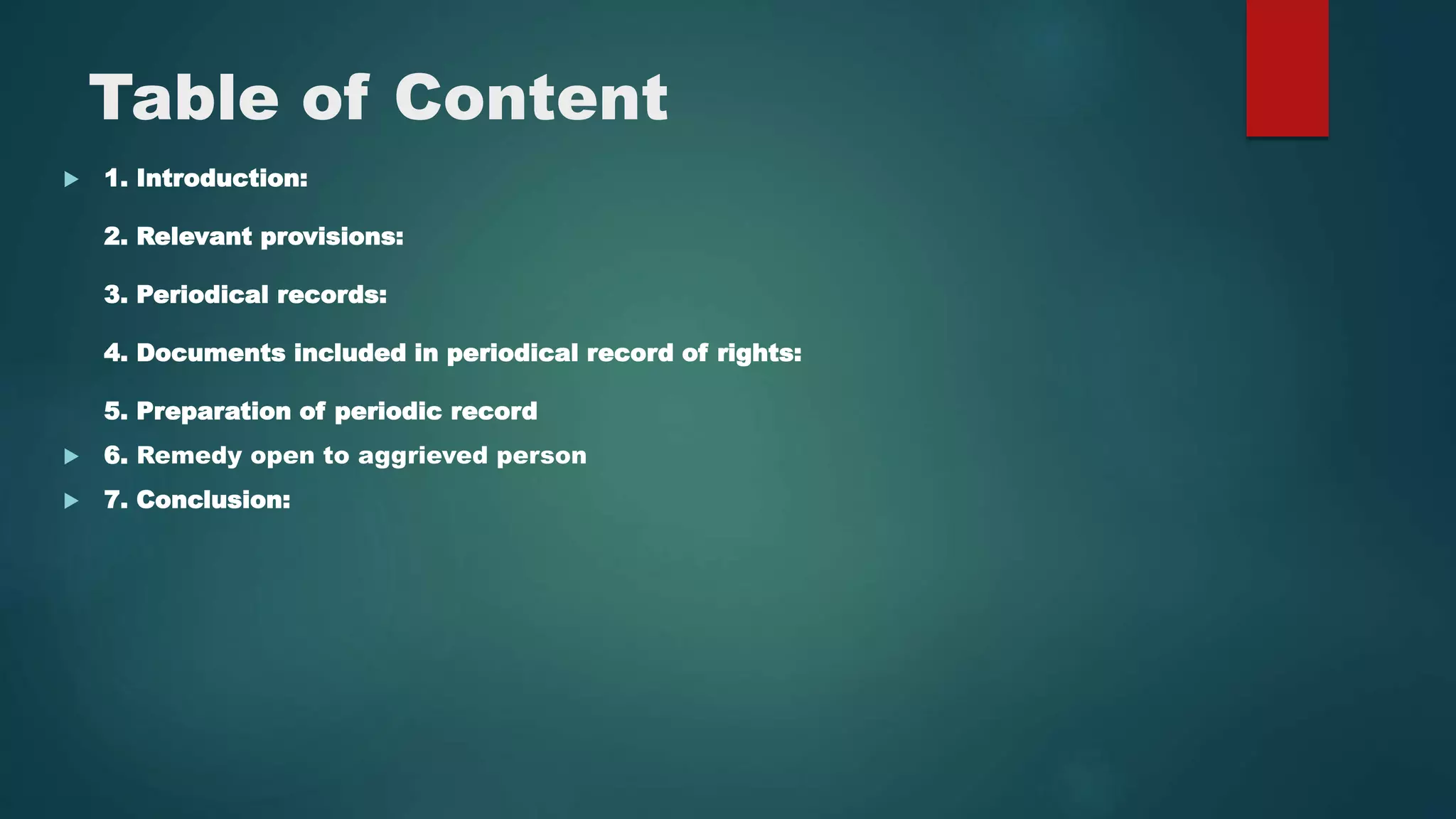Periodical record of rights | PPTX