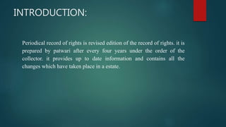 Periodical record of rights | PPTX