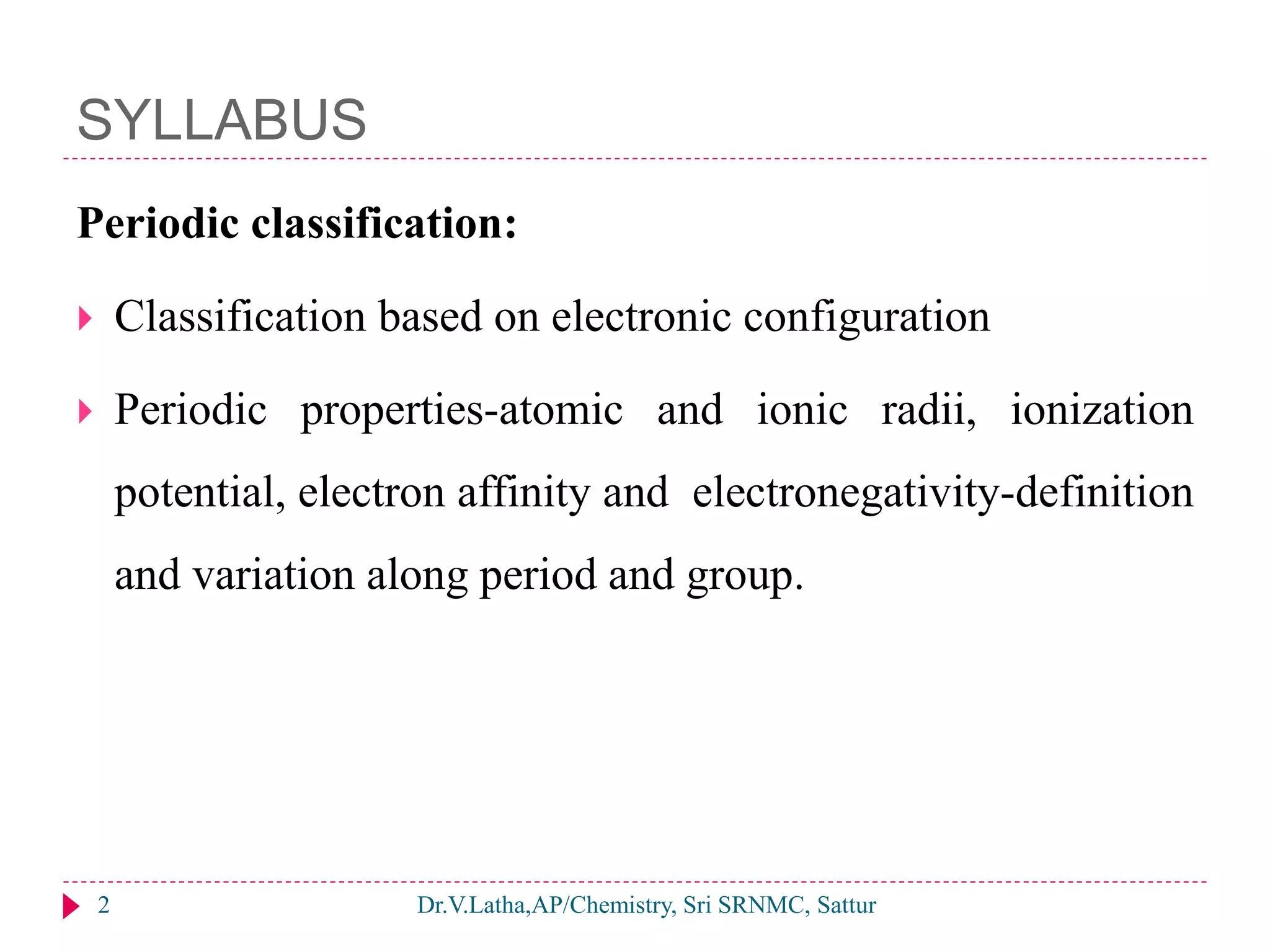 Periodic classification and periodic properties | PPTX