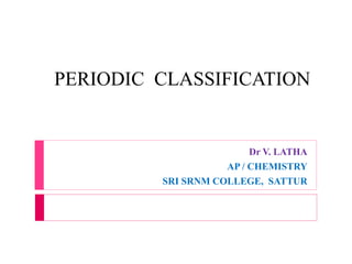 Periodic classification and periodic properties | PPT