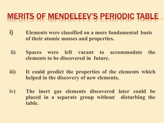 Periodic classification of elements | PPTX